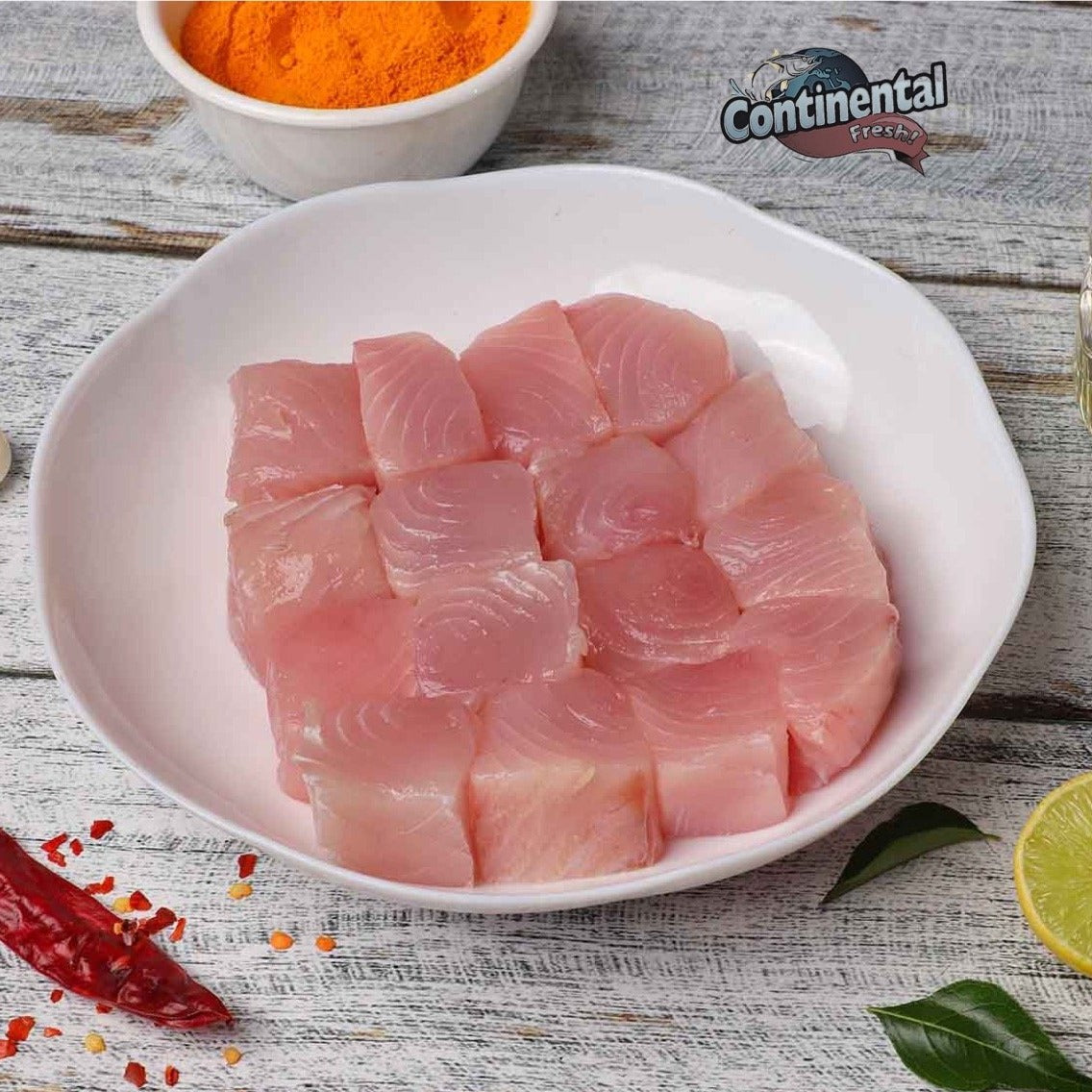 Kingfish (Curry Cut, Skinless & Boneless) (Gross wt: 750 gms ...