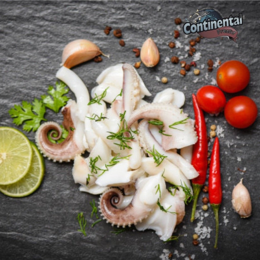 Squid Tentacles (Cut & cleaned, with head) (Gross wt: 1500 gms ...
